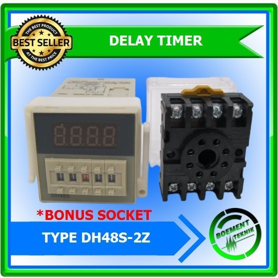 Jual TIMER DIGITAL OMRON DH48S-2Z TIME DELAY RELAY 220V DAN SOCKET BASE ...
