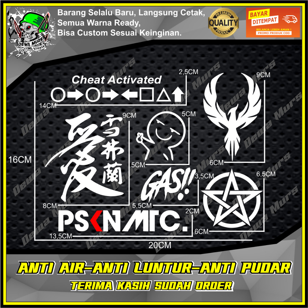 Jual Paket 7 In 1 Cutting Sticker Cheat Anti Polisi Cina Meme ...