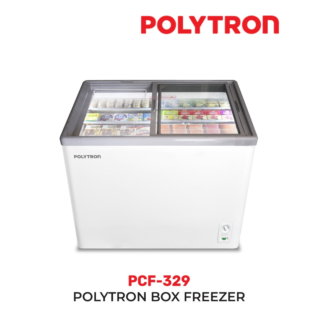 Jual FREEZER BOX POLYTRON PCF329 SLIDING GLASS / POLYTRON CHEST FREEZER ...