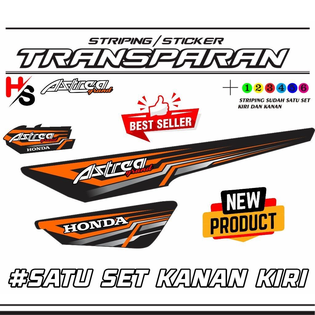 Jual STIKER STRIPING TRANSPARAN MOTOR HONDA ASTREA GREND MOTID SIMPLE ...