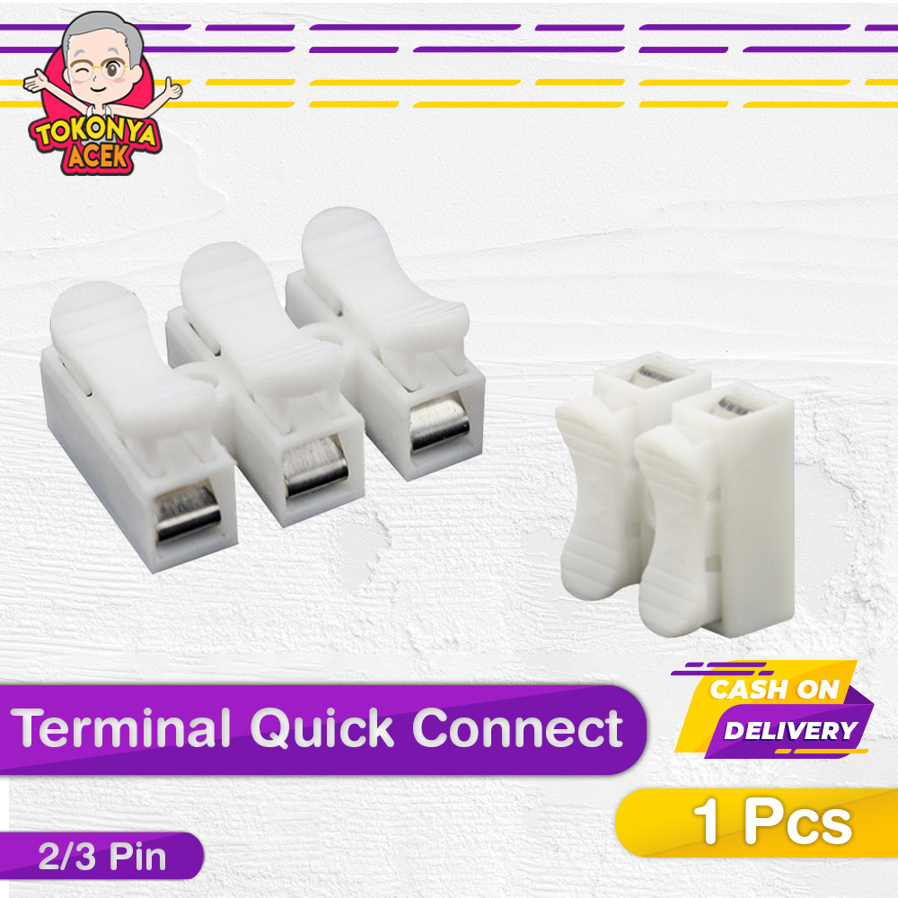 Jual Konektor Kabel Listrik 2 Pin & 3 Pin Quick Connect Terminal Block ...