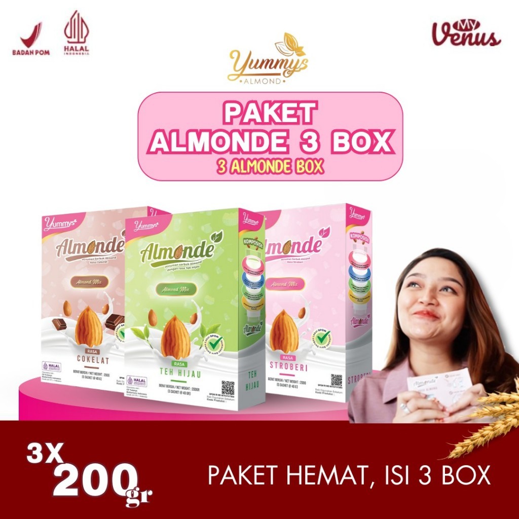 Jual MYVENUS 【 , 】 Yummys Almond ALMONDE Susu Almond PROGRAM HAMIL ...