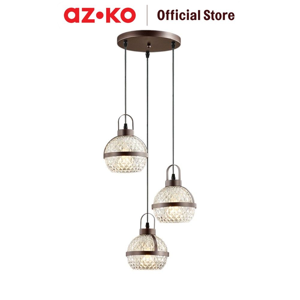 Jual AZKO Eglare Karla Lampu Gantung Hias 3L E14 Round - Cokelat Coffee ...