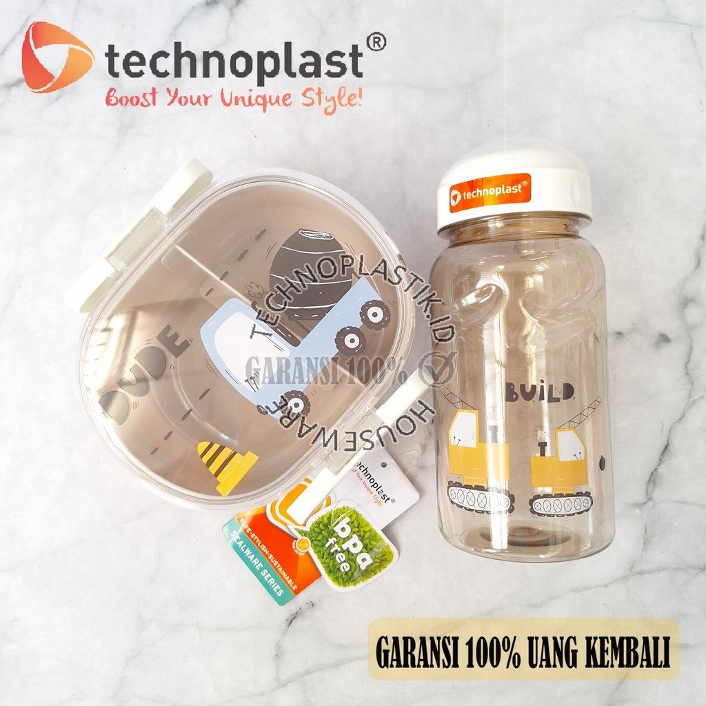 Jual TECHNOPLAST Paket Hemat Cool Truck Set Kotak Bekal 520Ml & Botol 530Ml | Shopee Indonesia