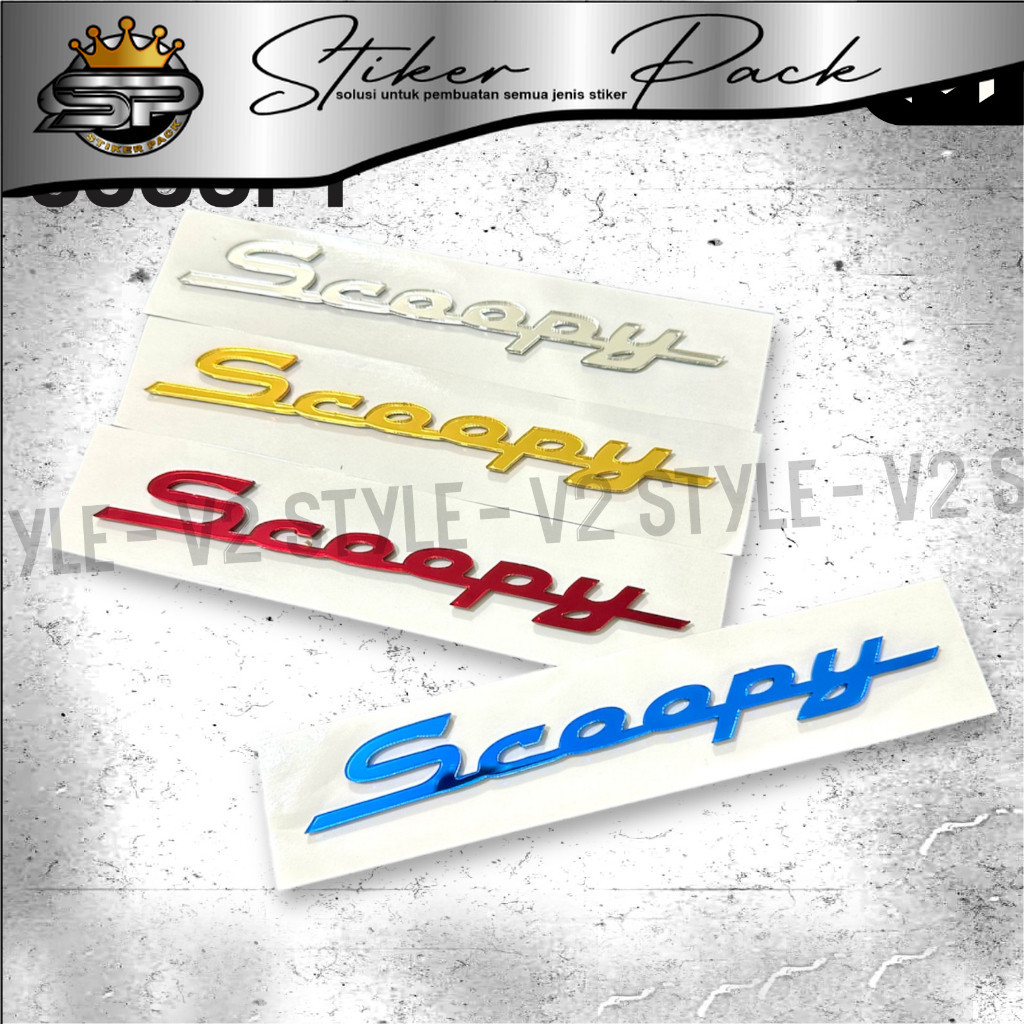 Jual EMBLEM SCOOPY 3D TIMBUL SEPASANG 2PCS / STRIPPING 3 DIMENSI LOGO ...