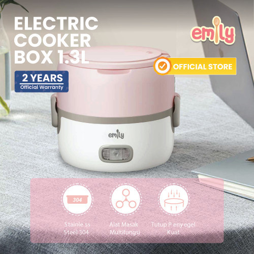Jual Emily Electric Cooker Box 1.3L / Lunch Box Cooker Set / Wadah ...
