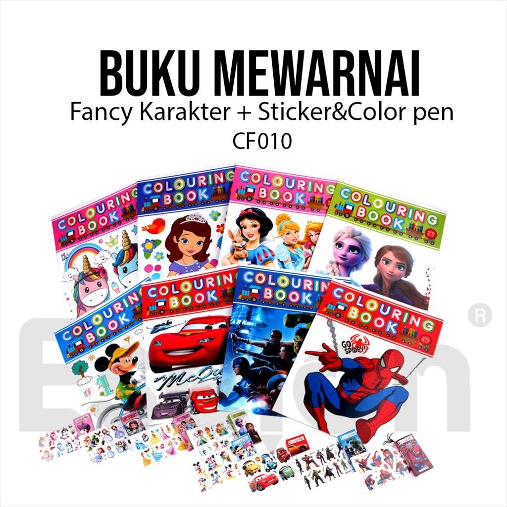 Jual [MaxMart] Buku Mewarnai Karakter SET Sticker+Pensil Warna size ...