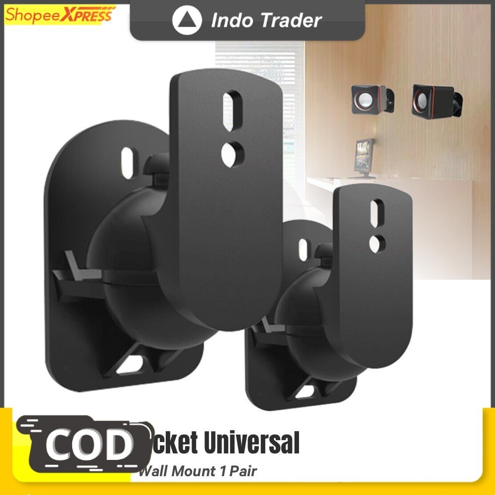 Jual Bracket Universal Sound Speaker Wall Mount 1 Pair - Black | Shopee ...