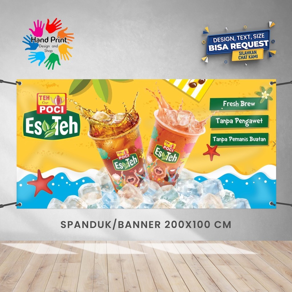 Jual Spanduk Banner Es Teh Poci Warna Kuning Minuman Segar Ukuran ...
