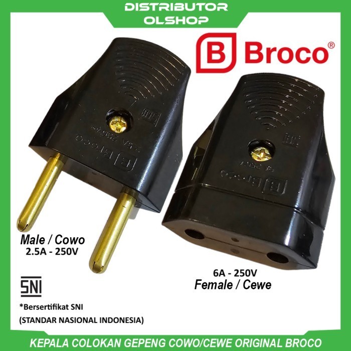 Jual Kepala Colokan Steker Stop Kontak Listrik Gepeng Cowo Cewe Model ...