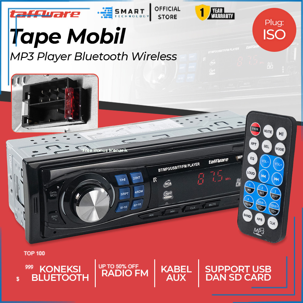 Jual SMART Taffware Tape Mobil Audio MP3 Player Bluetooth Wireless ISO ...