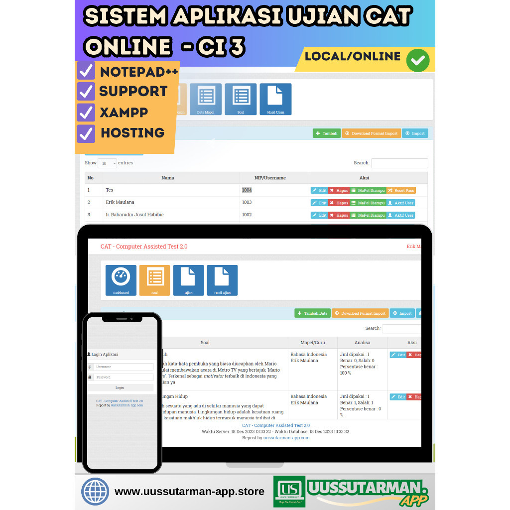 Jual Sistem Aplikasi Ujian CAT Online (Codeigniter) | Shopee Indonesia