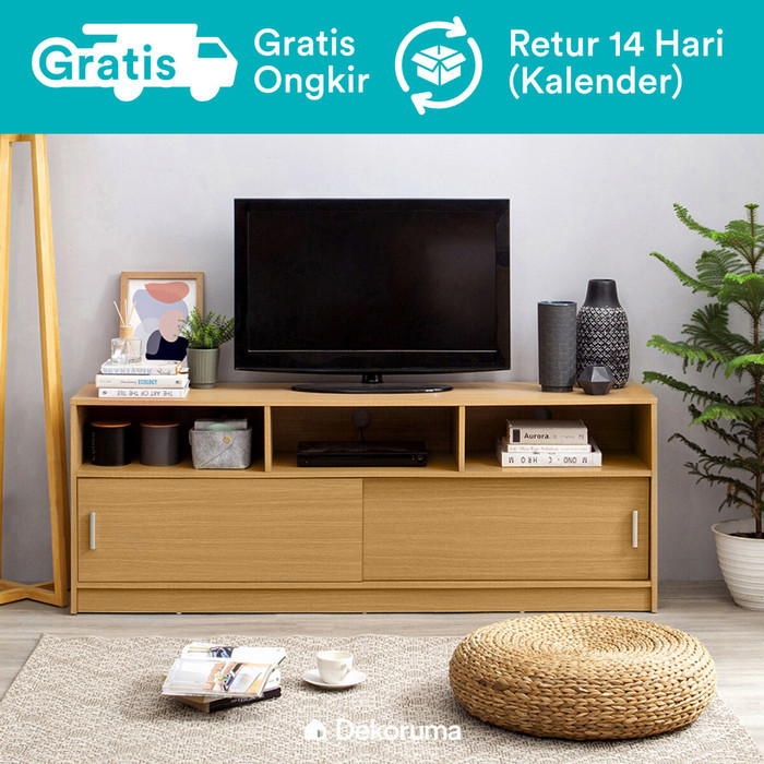 Jual Moku Meja TV Minimalis atau Lemari Rak TV (Buffet TV Cabinet) - Cokelat | Shopee Indonesia