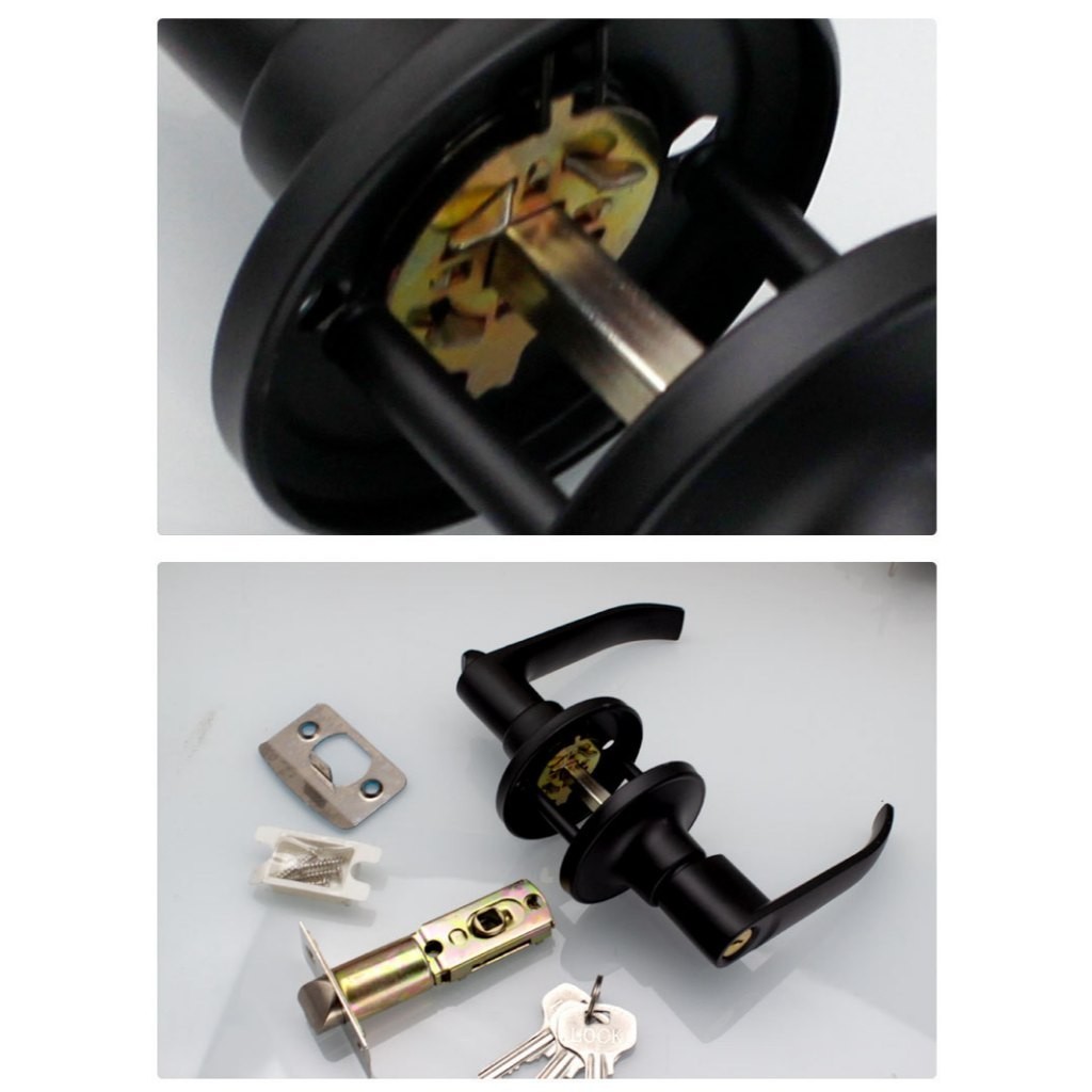 Jual Kunci handle minimalis hitam pintu kamar mandi pvc baja kayu model ...