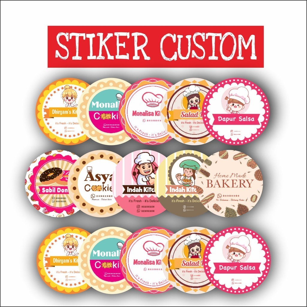 Jual Cetak Sticker Label Kemasan Makanan Logo Bulat Chromo Vinil ...