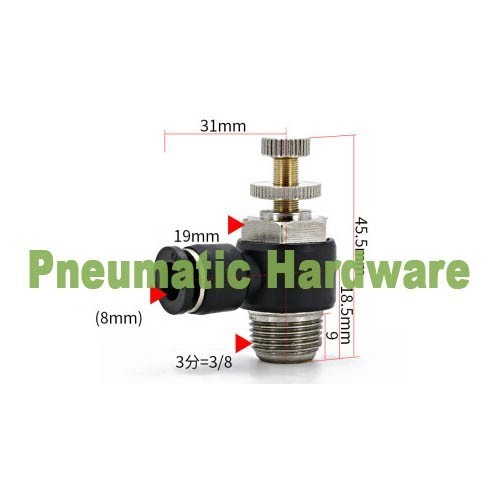 Jual 8mm 3/8 " Fitting pneumatic Flow Speed Control Valve Controller ...