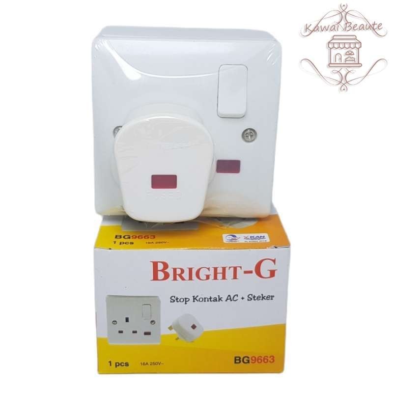 Jual Steker AC SET Kaki 3 Bright-G / Steker AC SET BG-9668 STOP KONTAK ...