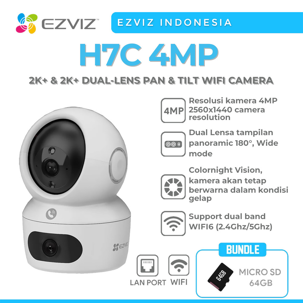 Jual EZVIZ H7C 4MP 2K+ & 2K+ DUAL-LENS COLORNIGHT PAN & TILT WIFI ...
