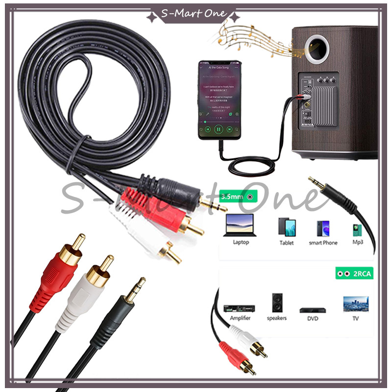 Jual Kabel Jack Audio 2 in 1/AUX 1 ke 2 Warna Hitam BIASA/2 in 1 Audio 1.5Meter Kabel Audio Hp ...