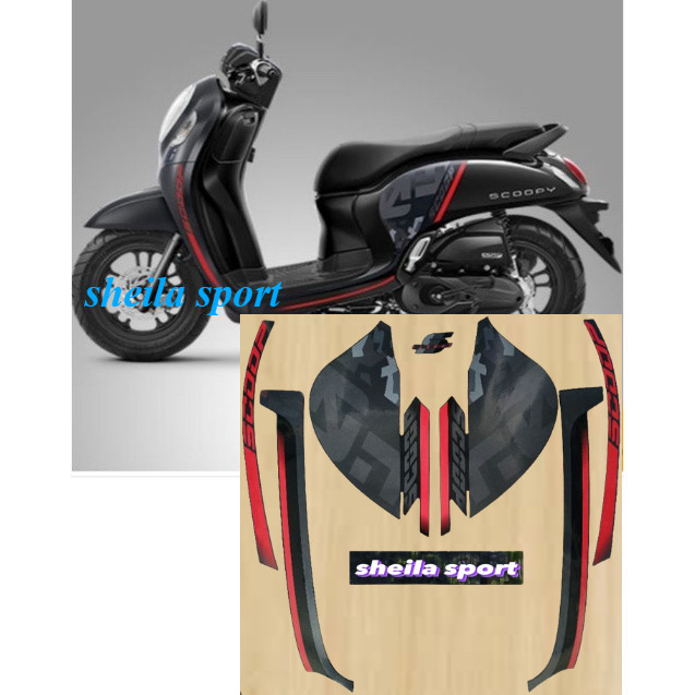 Jual Striping scoopy scopy stiker Honda Scoopy hitam sporty black tahun ...