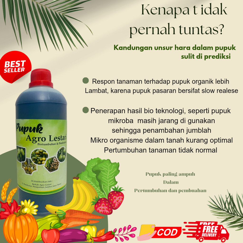 Jual Pupuk Agro Lestari 1Liter Bisa COD - Pupuk Organik Cair Penyubur Dan Pelebat Buah Dan sayur ...