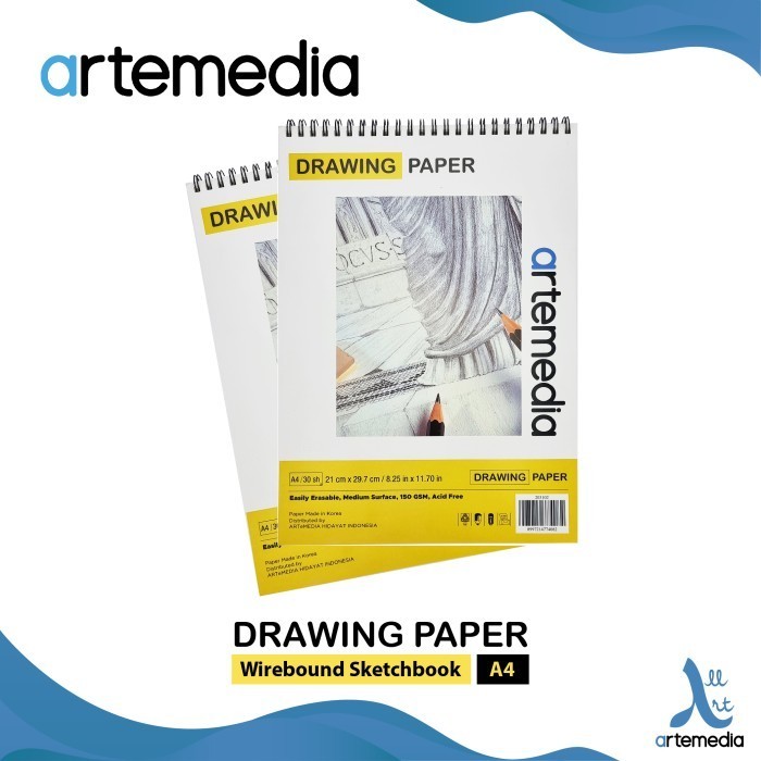 Jual Buku Sketsa Artemedia Drawing Paper Book A4 Wire Bound Sketchbook ...