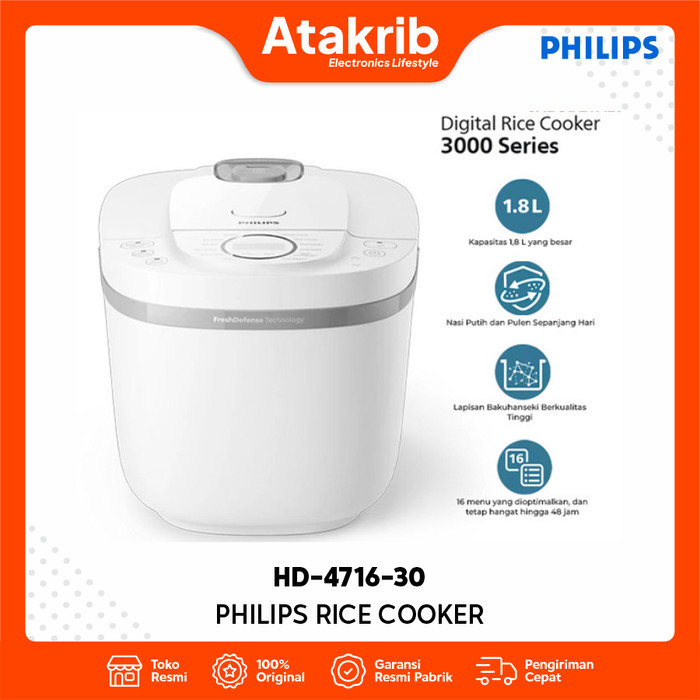Jual PHILIPS RICE COOKER HD-4716-30 HD4716/30 1.8 Liter | Shopee Indonesia