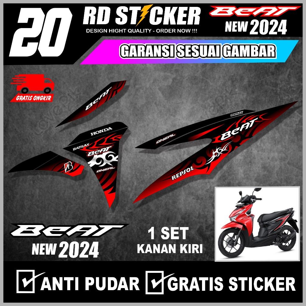 Jual 20 STRIPING BEAT DELUXE/STREET GEN 2 2024, STICKER STRIPING BEAT ...