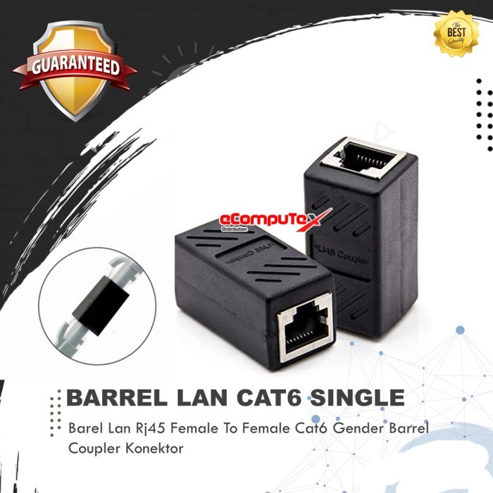 Jual CONNECTOR BARREL CAT 6 RJ45 SINGLE / BAREL CAT-6 SINGLE SAMBUNG ...