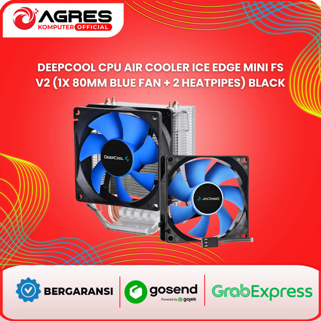 Jual DEEPCOOL CPU AIR COOLER ICE EDGE MINI FS V2 (1X 80MM BLUE FAN + 2 ...