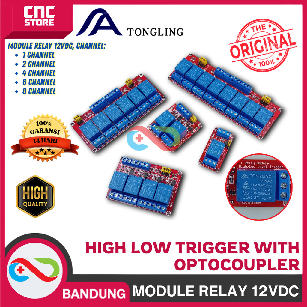 Jual MODULE RELAY 12V HIGH LOW TRIGGER WITH OPTOCOUPLER | Shopee Indonesia
