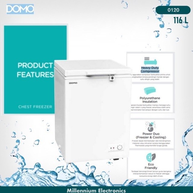 Jual DOMO BY MODENA CHEST FREEZER TYPE 0120w DF 0120 W - FREEZER BOX 120 LITER | Shopee Indonesia