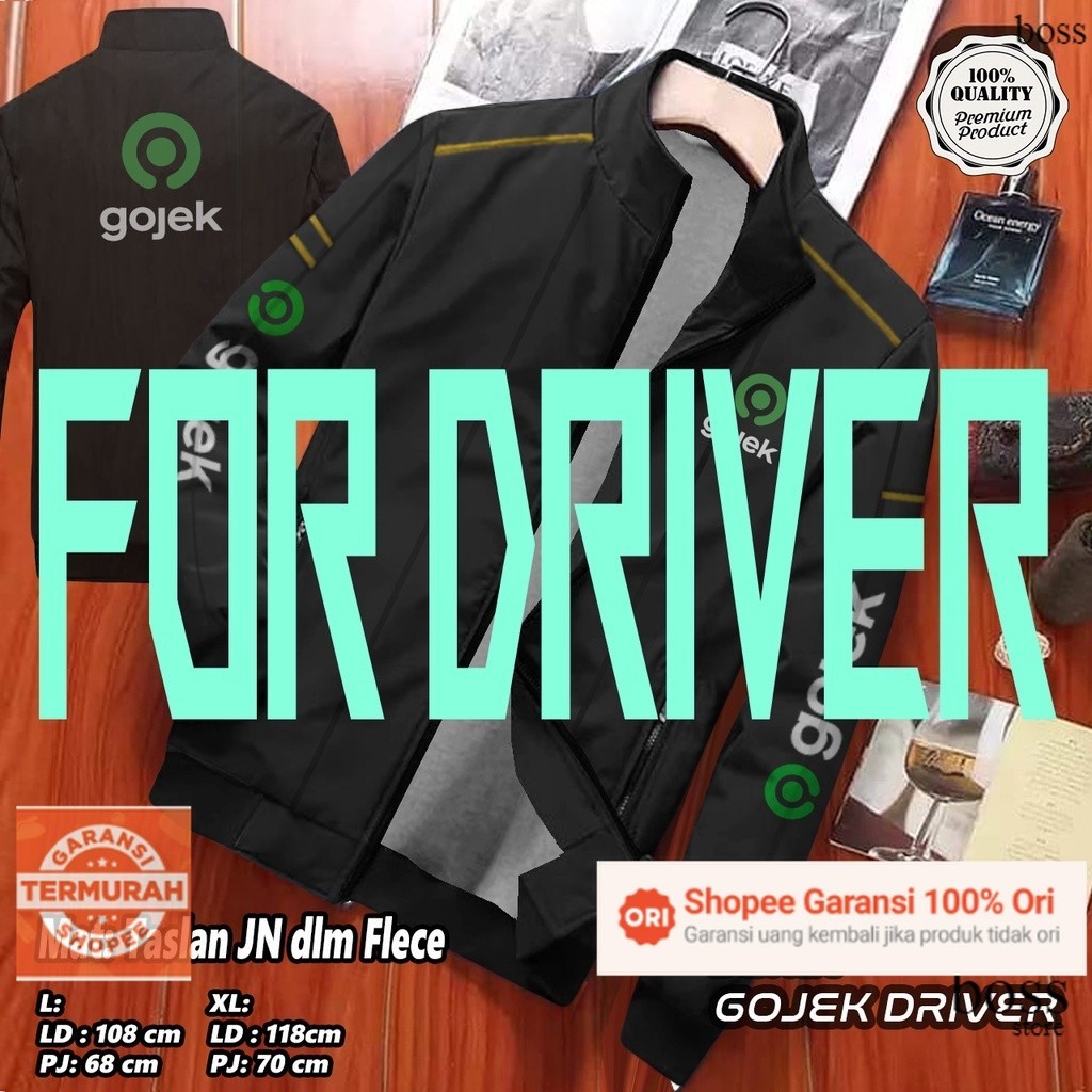 Jual JAKET PRIA RESLETING BAHAN TASLAN SABLON DRIVER Gojek JAKET CUSTOM ...