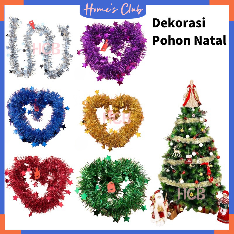 Jual HCB Slinger Tinsel Rumbai 2 Meter Hiasan Pohon Natal / Slinger ...