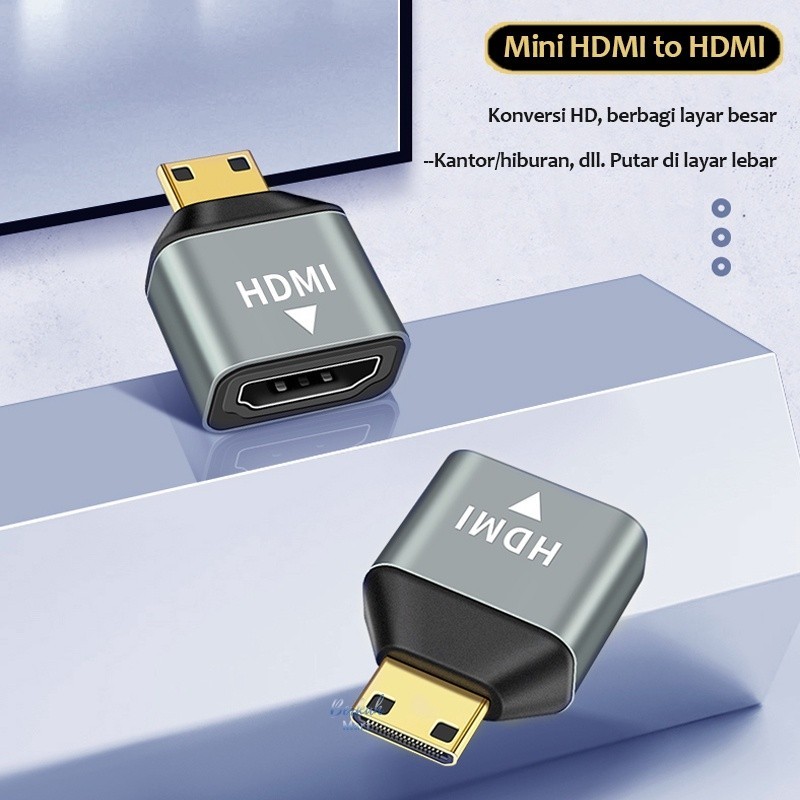Jual HDMI Mini to HDMI Male to HDMI Female Adapter Untuk Ke Layar Besar ...