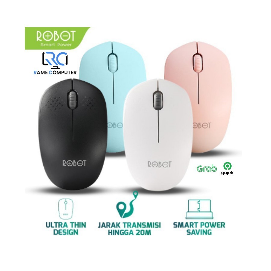 Jual Mouse Wireless ROBOT M210 2.4GHz Optical 1600DPI dengan Receiver ...