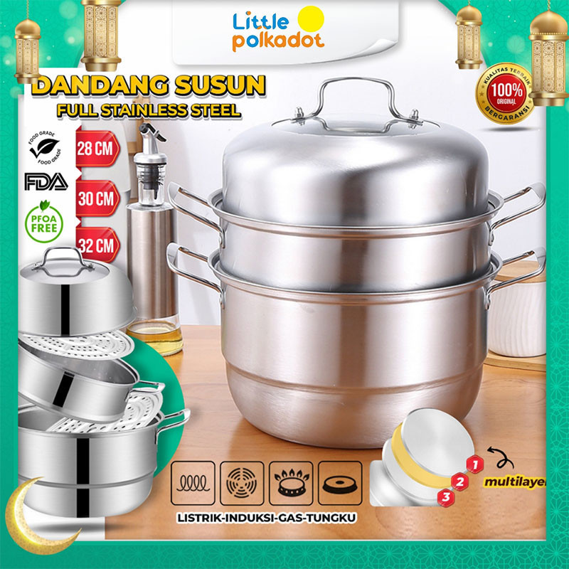Jual NEW PANCI KUKUS 3 SUSUN TINGKAT STAINLESS STEEL STEAMER POT ...