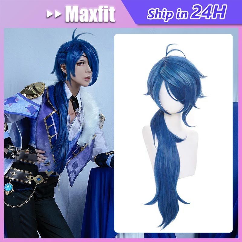Jual Wig Kaeya Cosplay Genshin Impact 80Cm Rambut Biru Panjang Wig Game ...