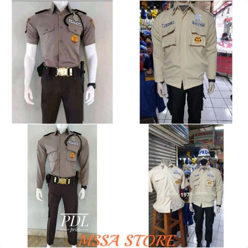 Jual Seragam satpam Cream PDL PDH terbaru 2024 PDL /PDH stelan baju scurity baru cream murah ...