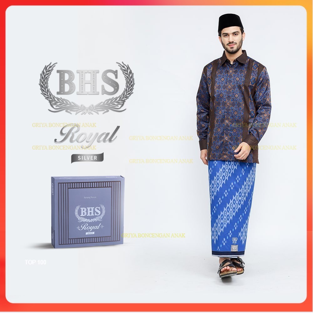 Jual Sarung BHS Royal Silver Motif R57 IKG Warna Biru | Shopee Indonesia