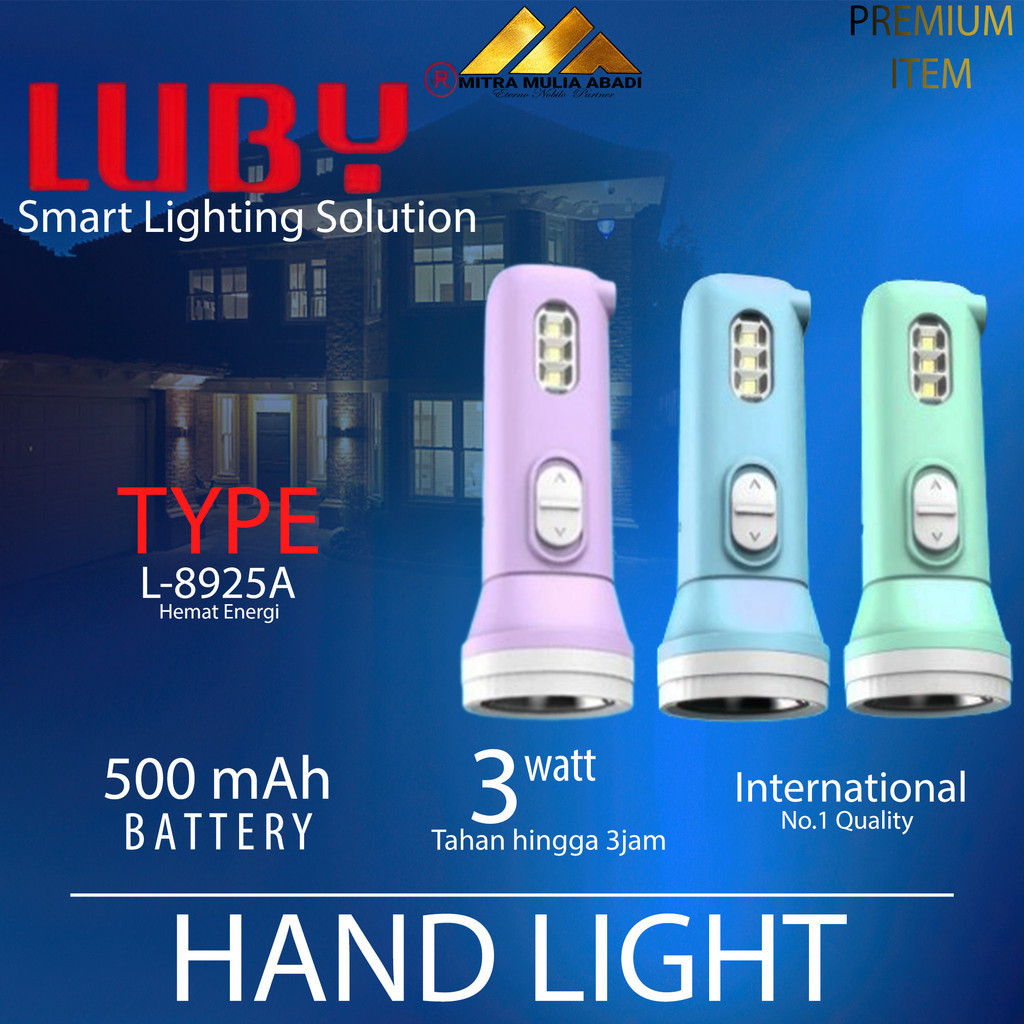 Jual Senter LED 3 Watt LUBY Senter Cas L-8925A | Shopee Indonesia