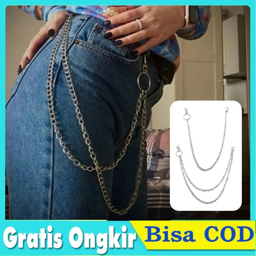 Jual Ring Belt Chain Rantai Celana Pants Charm Rante Dompet Punk Hip ...
