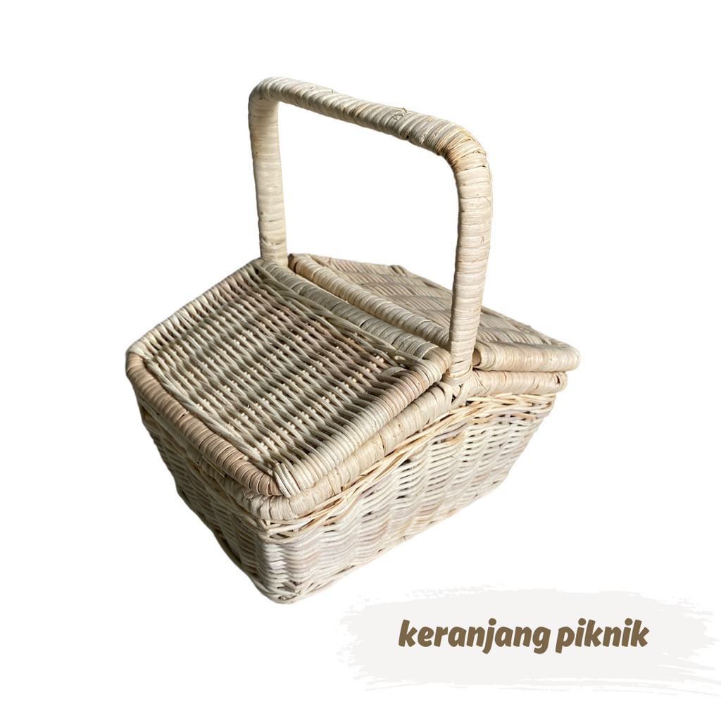 Jual Keranjang Roti / Keranjang Rotan Picnic Basket Rattan | Shopee ...