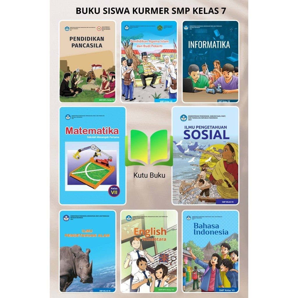 Jual Buku Paket Kurmer SMP Untuk Siswa Kelas 7/VII Kurikulum Merdeka Kemendikbud Tahun 2024 ...