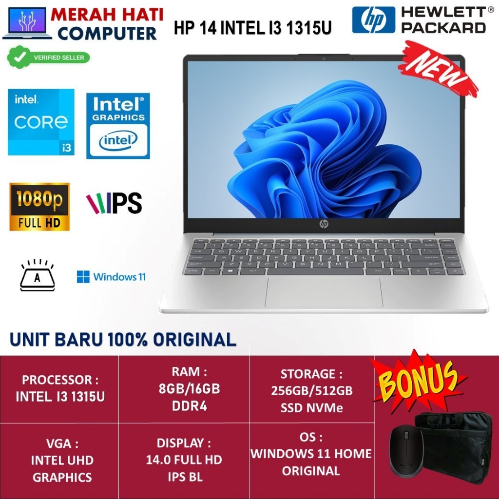 Jual FROMO SPESIAL SHOP Laptop Hp 14 intel i3 1315U Gen13 32gb 1tb ssd ...