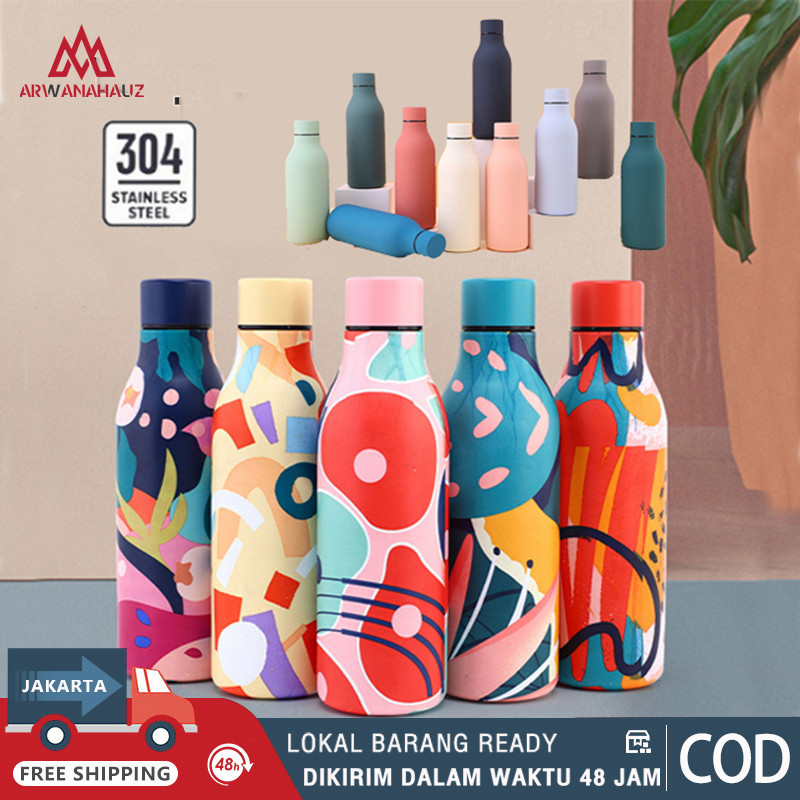 Jual Botol Termos Air Panas Portable Colorful Aesthetic Stainless Steel ...