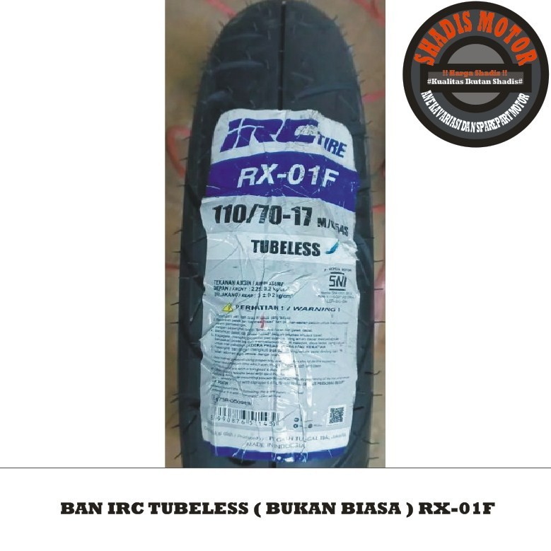 Jual Ban Motor Merk IRC Tubeless Tipe RX01F Ukuran 110/70 Ring 17 Ban Motor Tubeless | Shopee ...
