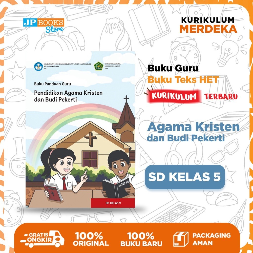Jual JP Books – (KURIKULUM TERBARU) Buku Guru / Buku Teks HET Kurmer Sekolah Agama Kristen SD ...