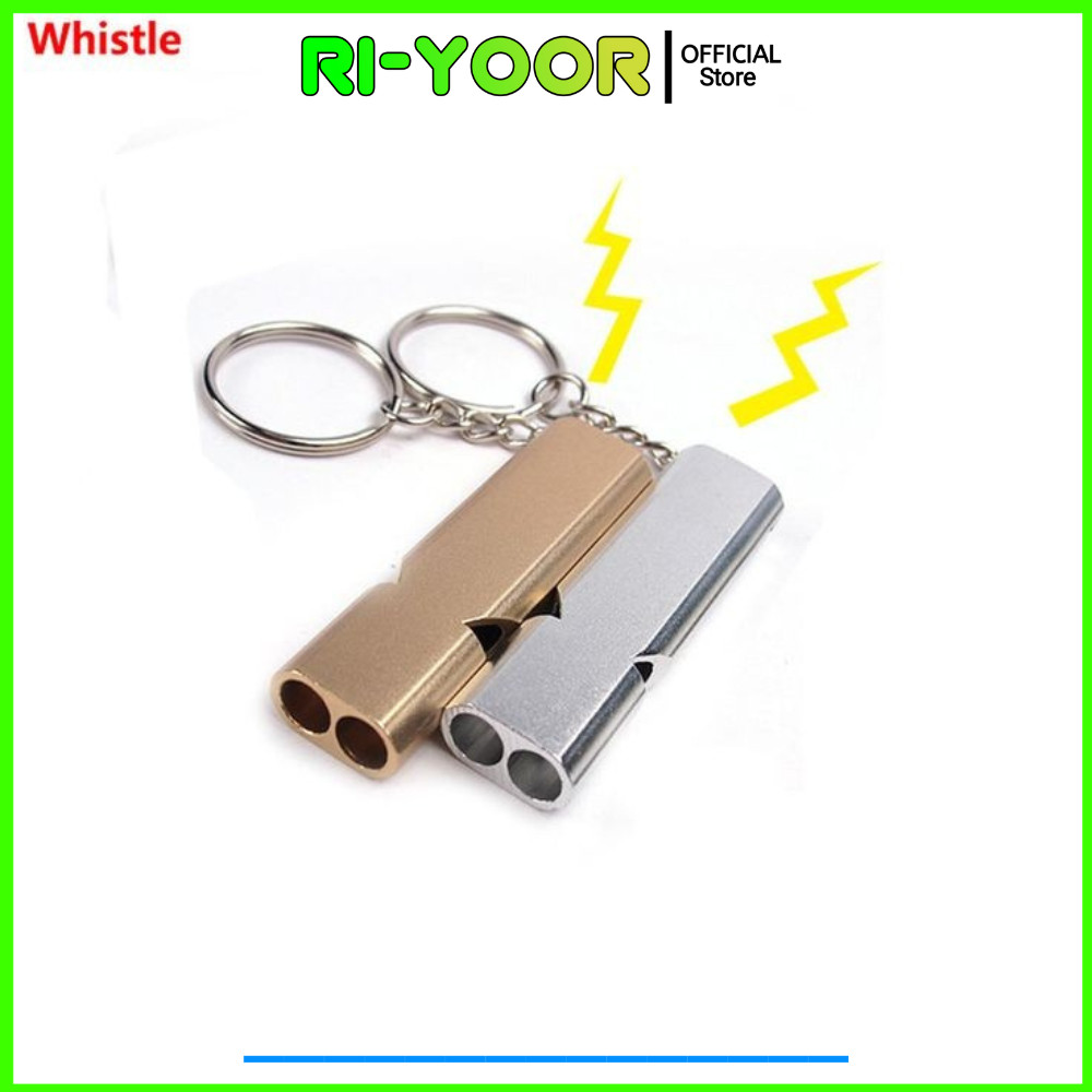 Jual Peluit 2 Lubang Aluminium wasit Peluit Double Gantungan Kunci ...