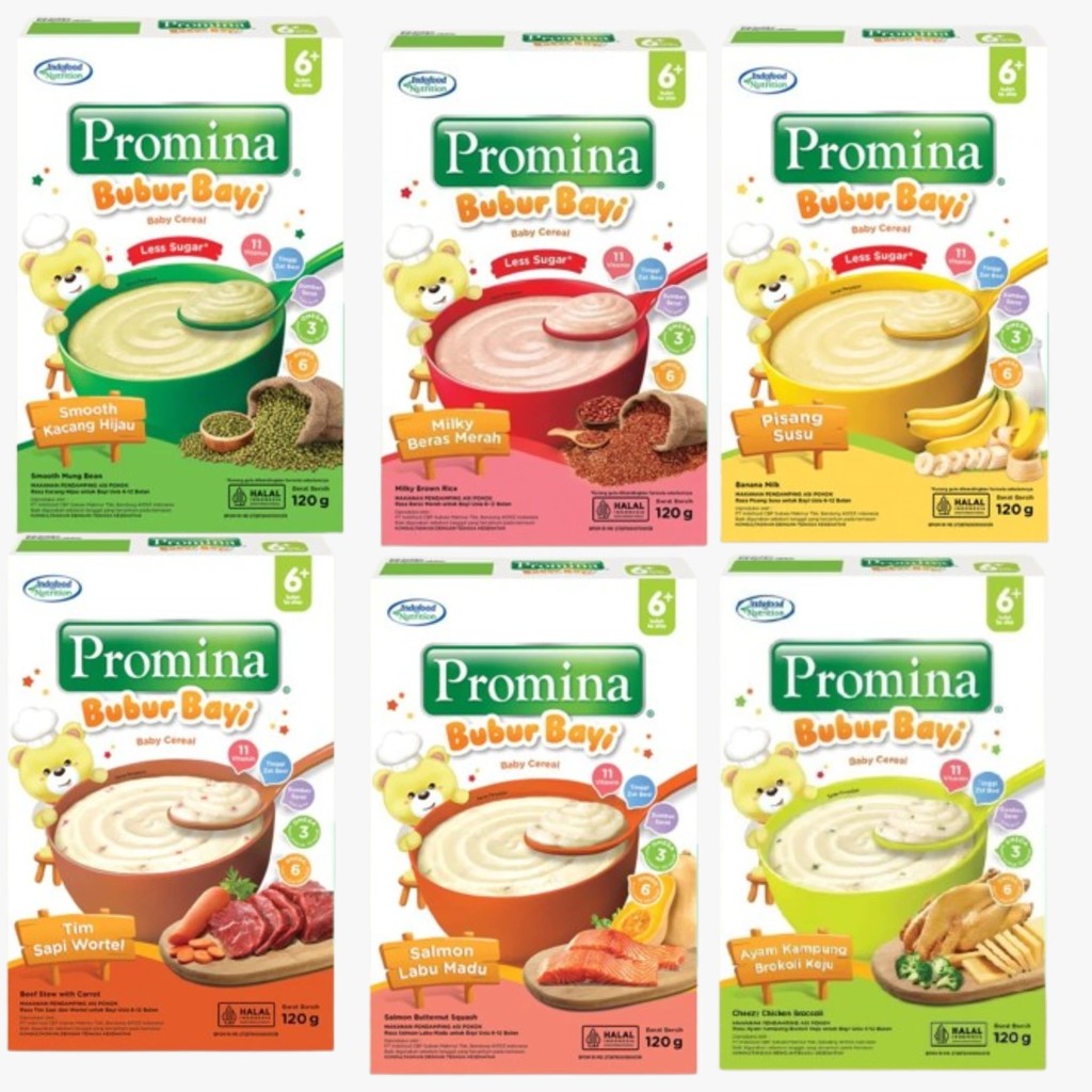 Jual Promina Bubur Bayi 6 bulan+ Kotak 120 Gram ( 6 Varian) | Shopee ...